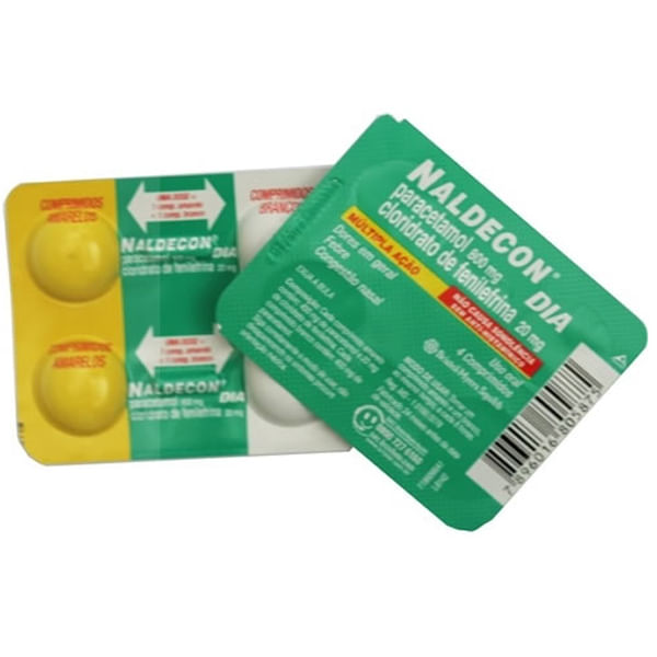 Naldecon Dia 800 + 20Mg 4 Comprimidos Avulsos | Drogafuji - Drogafuji