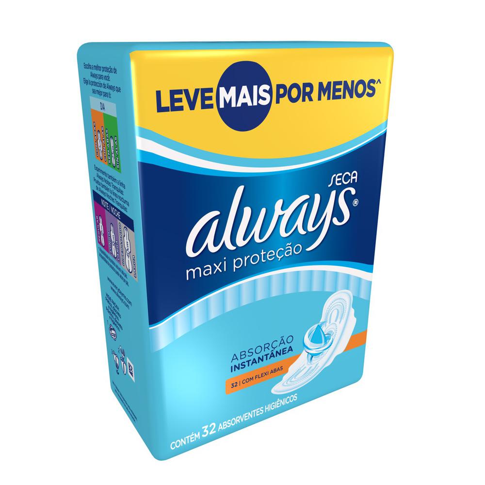 Absorvente Always Active Proteção Total Com Abas 32 Unidades ...
