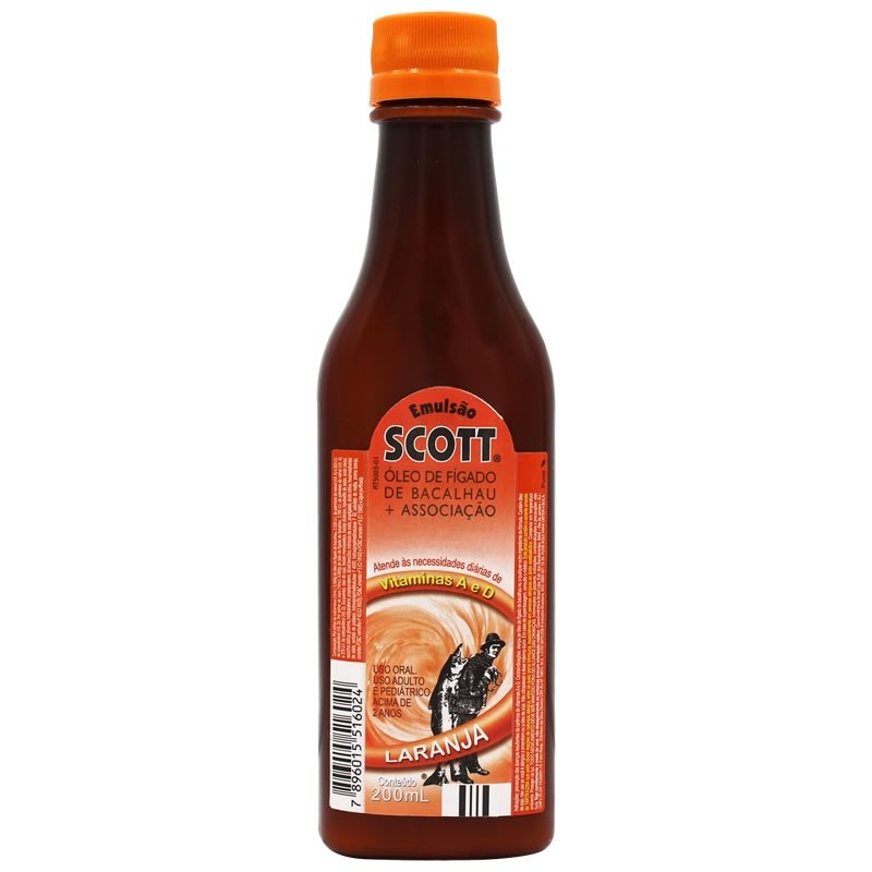 Emulsão Scott Frasco Com 200Ml Sabor Laranja | Drogafuji - Drogafuji