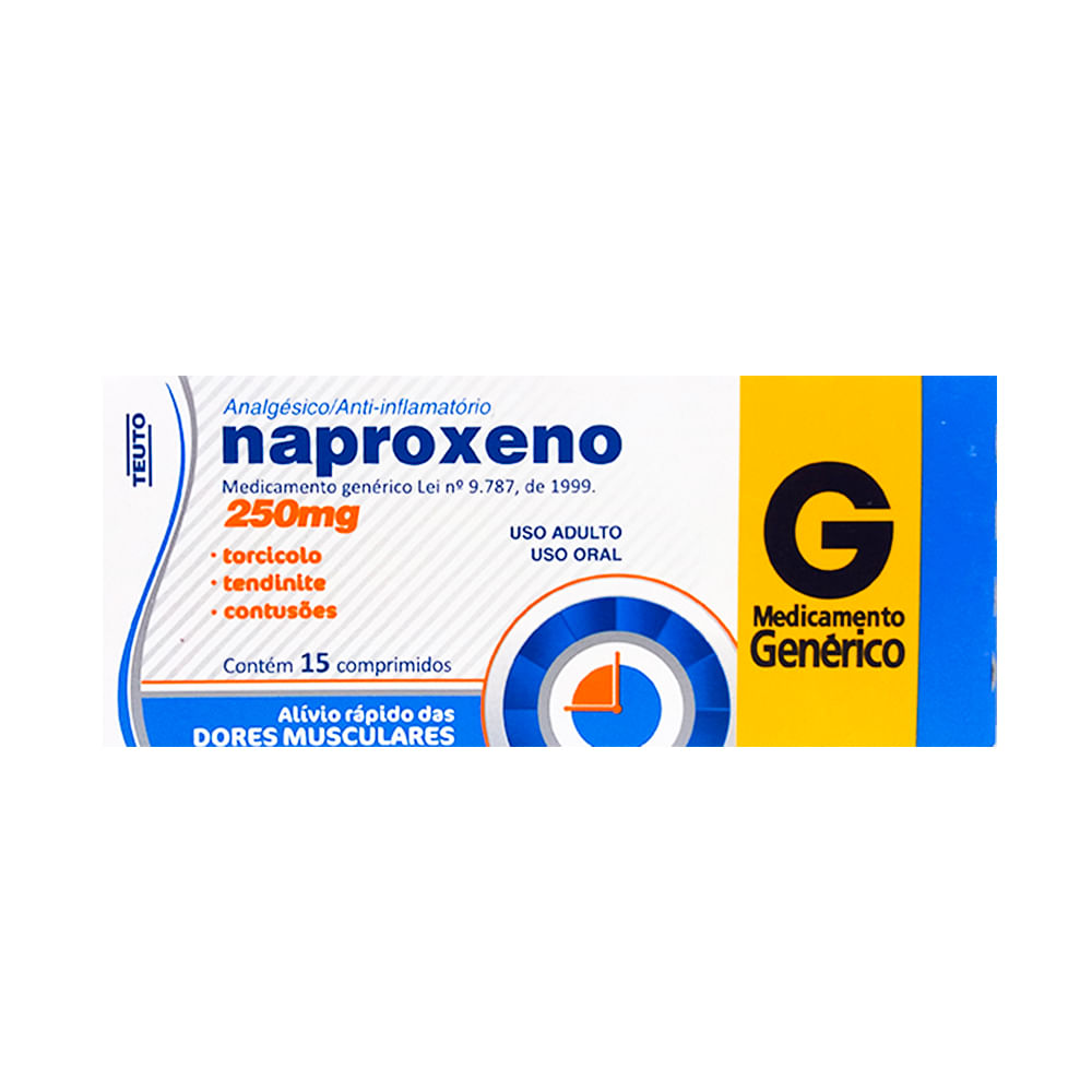 Naproxeno - Teuto 250Mg Caixa Com 15 Comprimidos | Drogafuji - Drogafuji