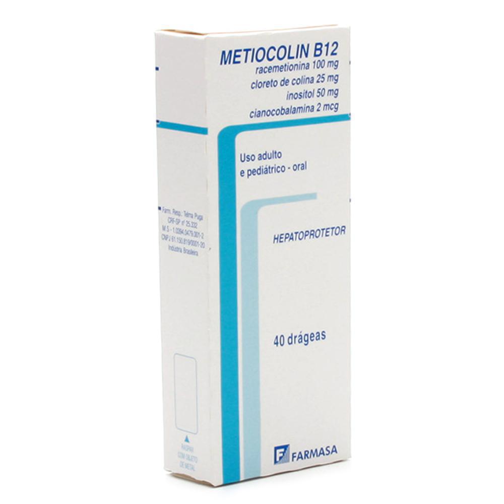 Metiocolin B 12 100 + 25 + 50Mg + 2Mcg Caixa Com 40 Drágeas | Drogafuji ...
