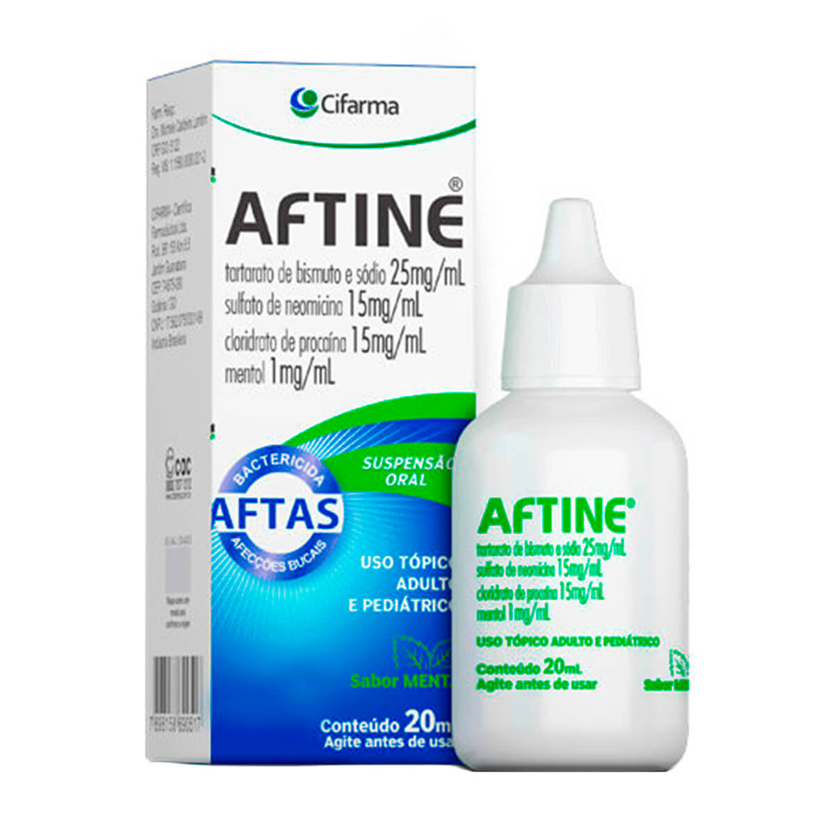 Aftine 15 + 25 + 1 + 15Mg Suspensão Oral Frasco Com 20Ml | Drogafuji ...