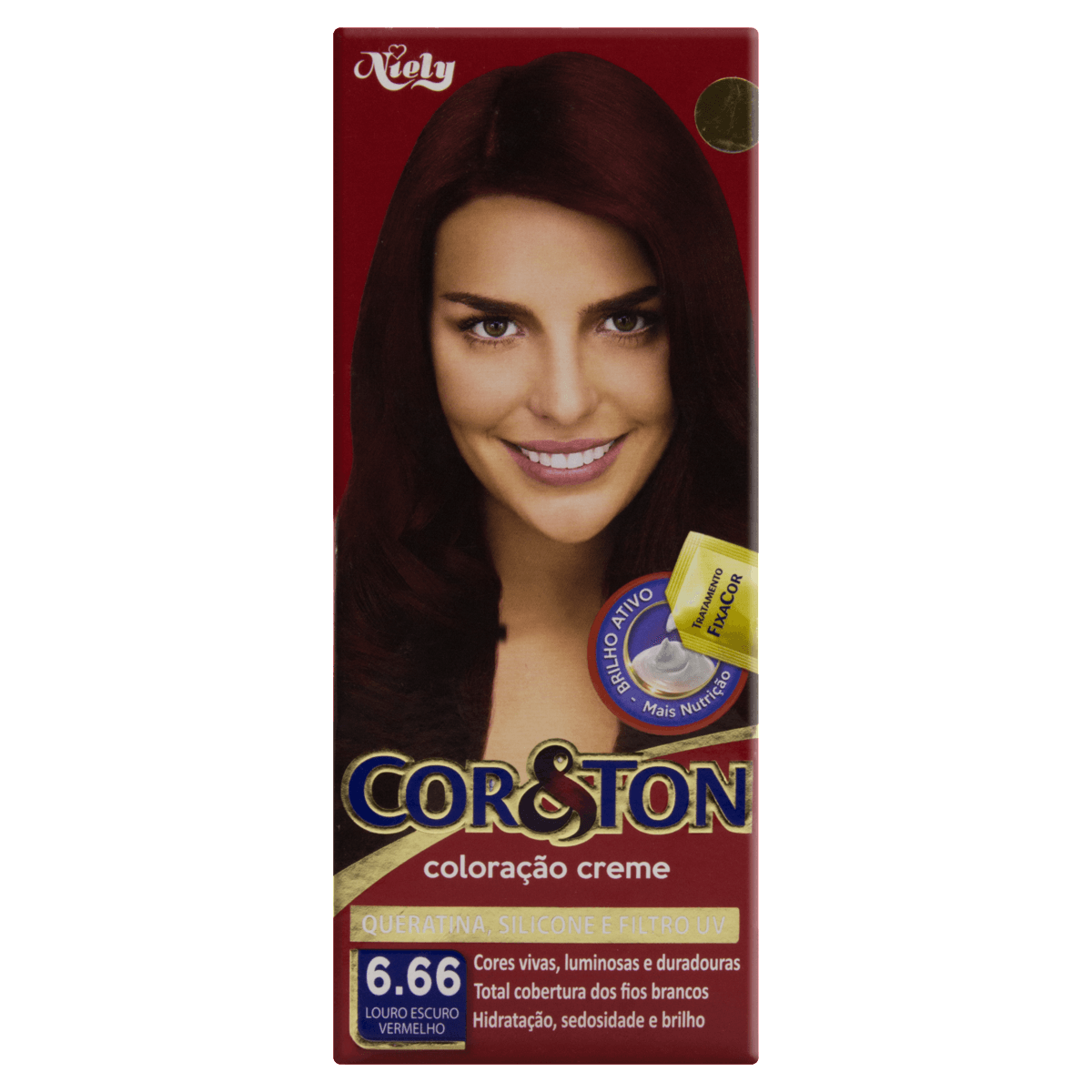Kit Coloração Creme 6.66 Vermelho Carmim Niely Cor&Ton Poderosas de ...