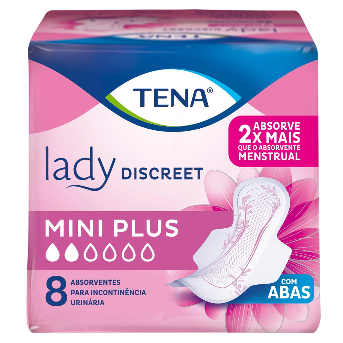 Absorvente Tena Lady Discreet Mini Plus 8 Unidades | Drogafuji - Drogafuji