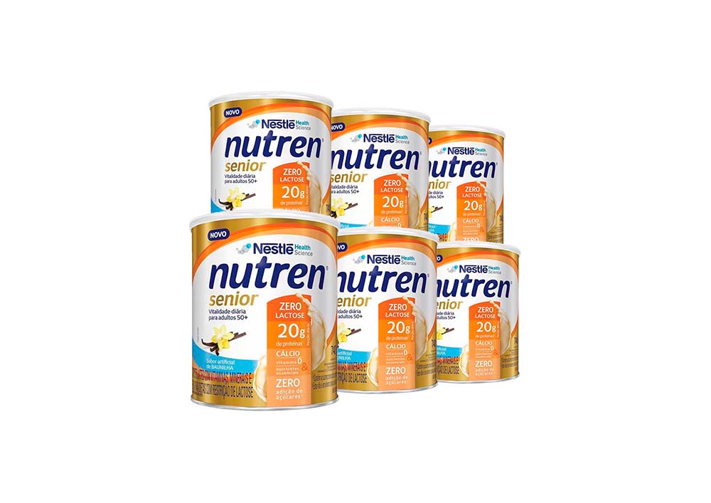 Kit 6 Latas Nutren Senior zero lactose 740g cada | Drogafuji - Drogafuji